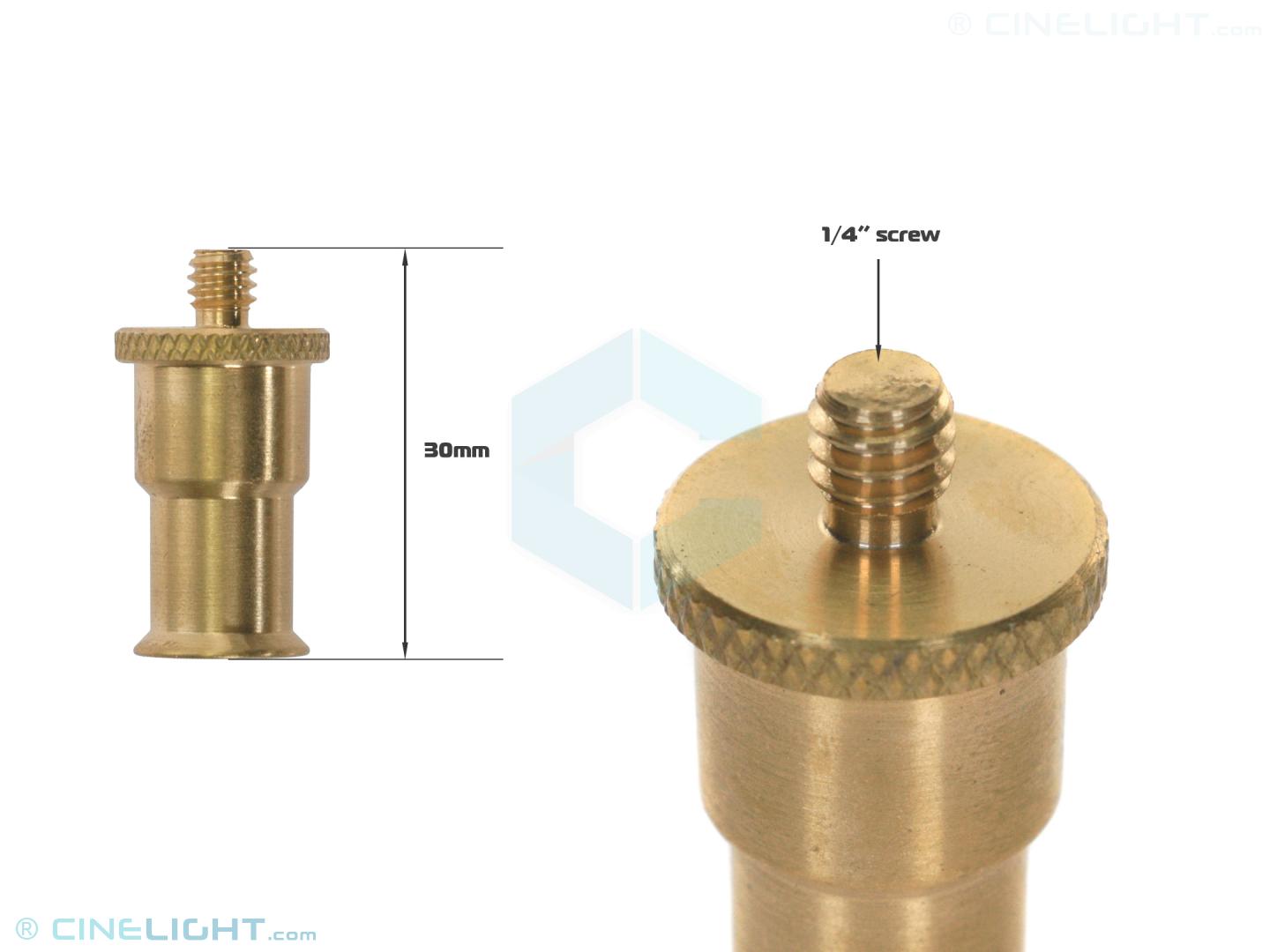 Spigot adapter 16 mm w/ 1/4" screw - short neck